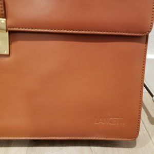 LANCETTI | Bags | New Lancetti Leather Briefcase Camel Italian Brand ...